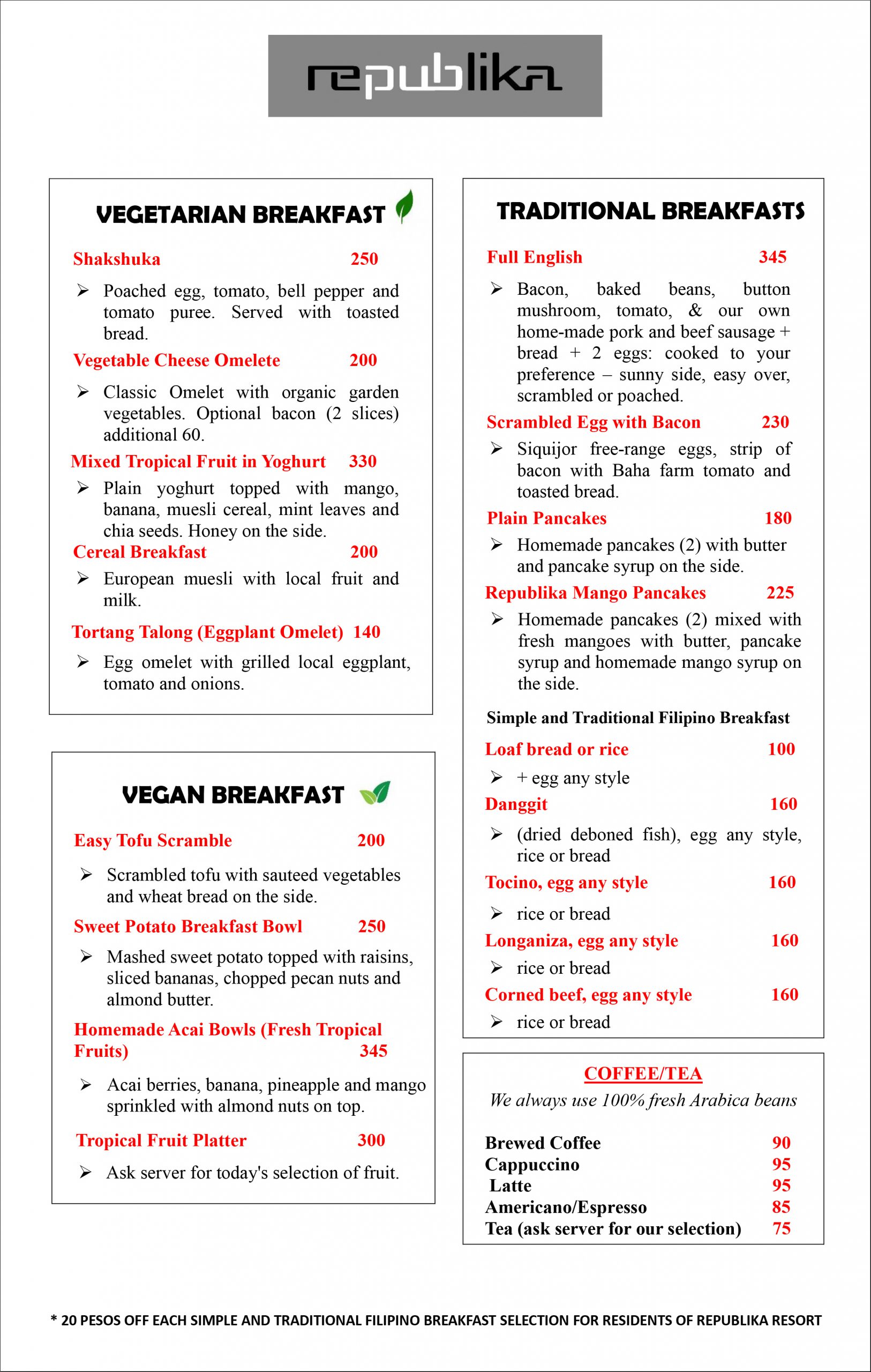 Menu – Republika Bar